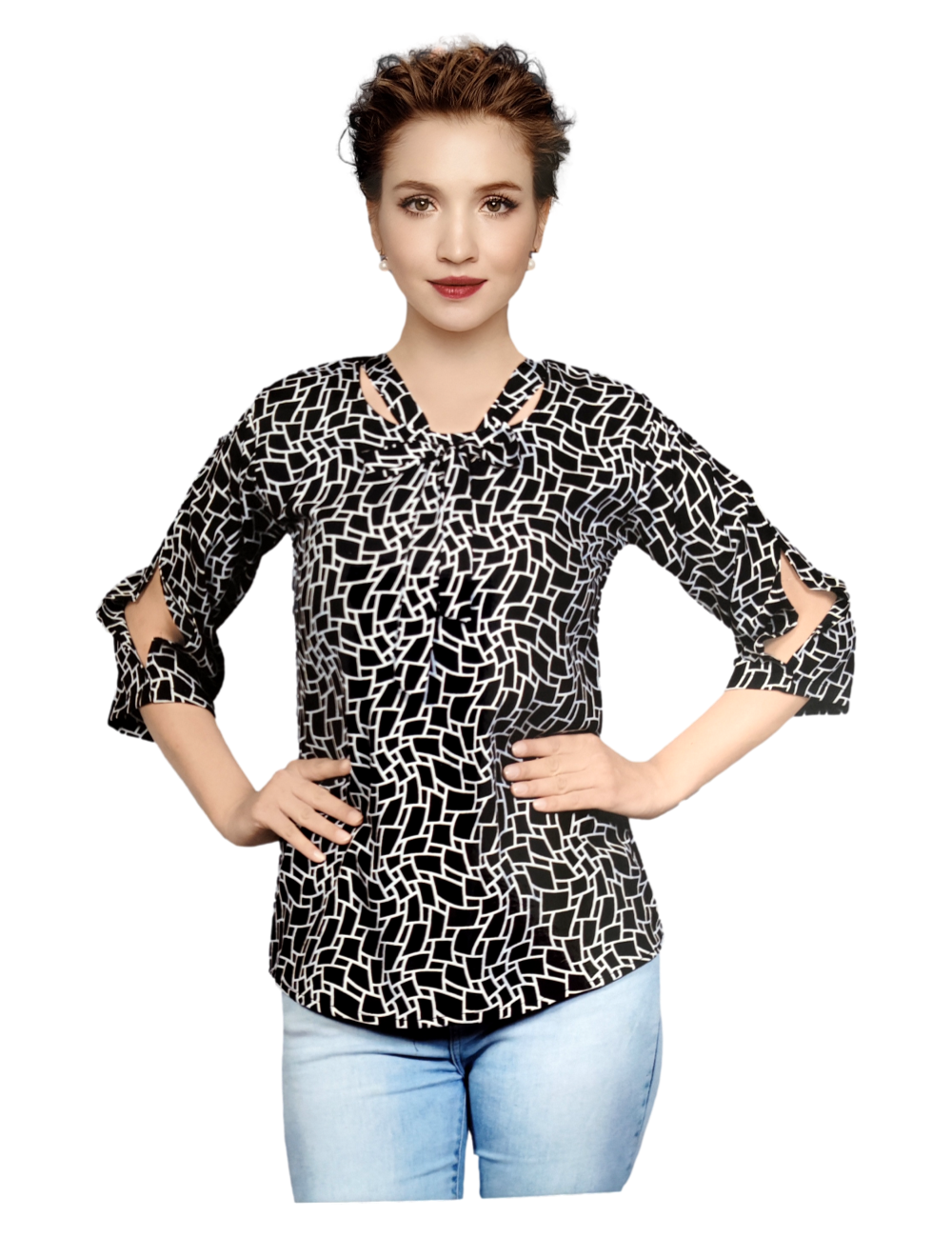 Chiffon Western Top for Women - Surmayee